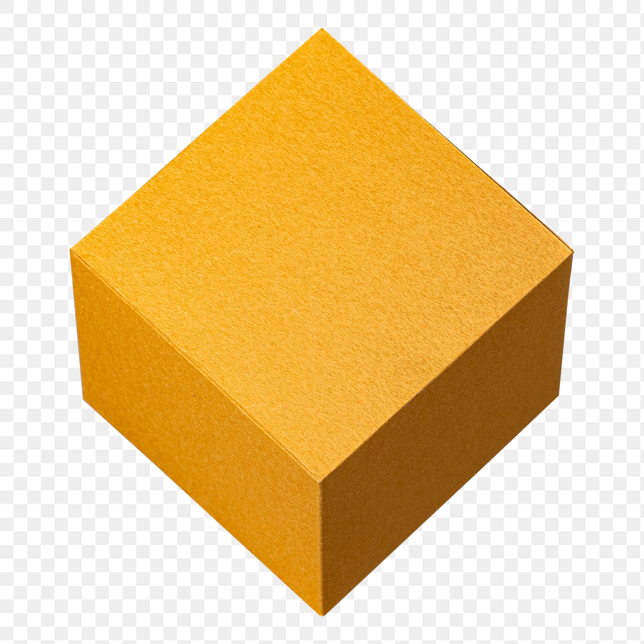 3D golden cubic shaped paper | Free PNG Sticker - rawpixel