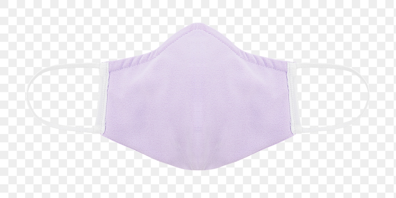 Pastel purple fabric face mask | Free PNG Sticker - rawpixel