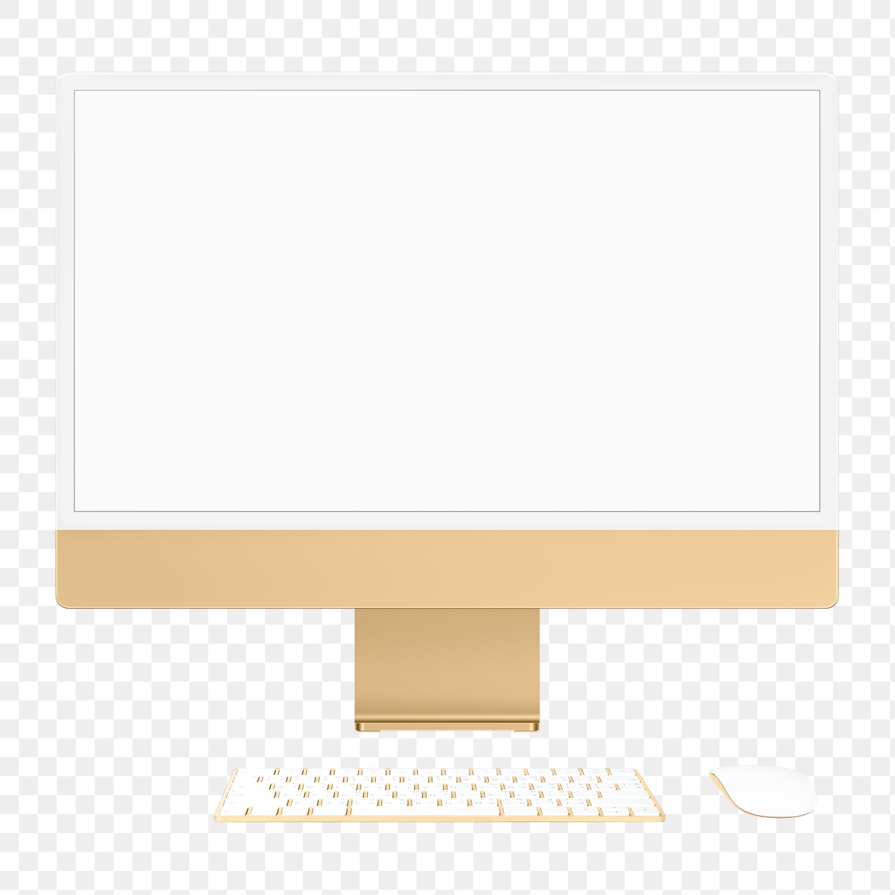 Yellow computer png mockup with white | Free PNG Sticker - rawpixel