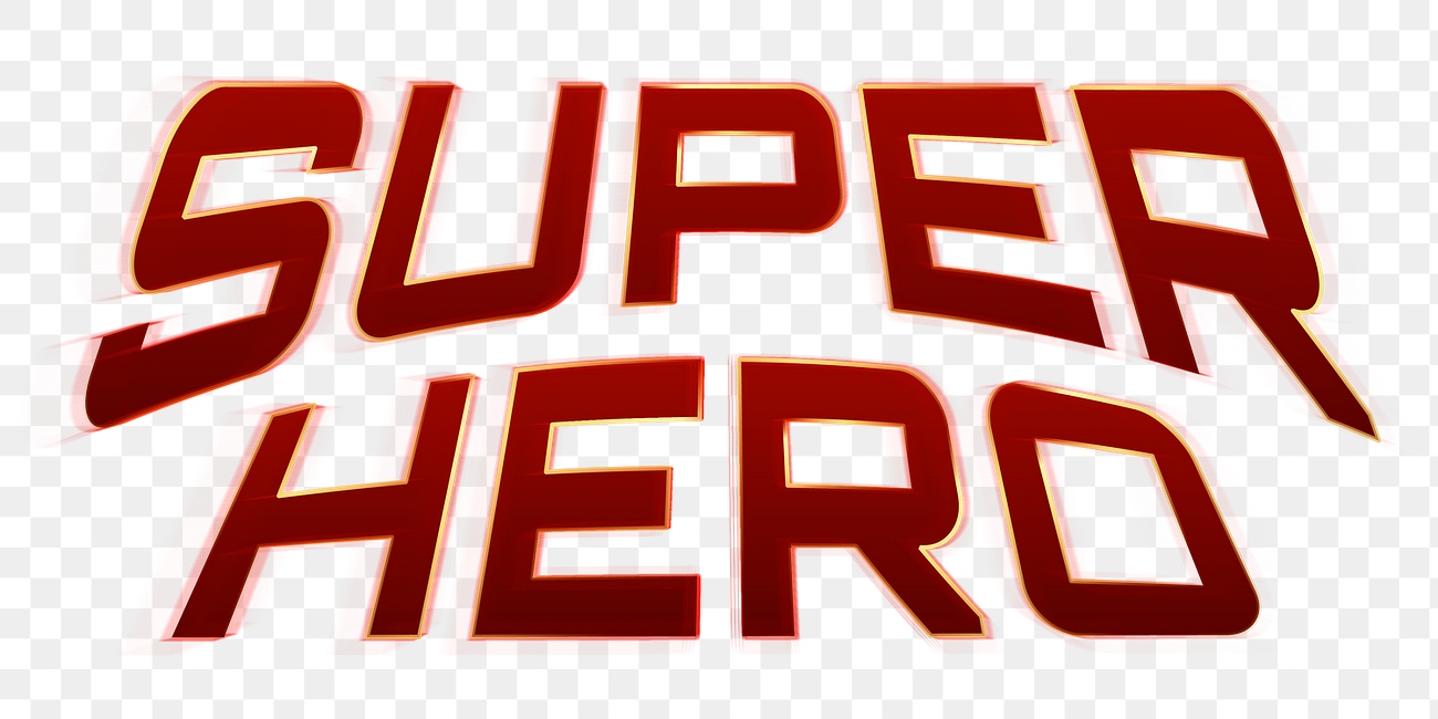 Superhero word PNG, 3d red | Premium PNG Sticker - rawpixel