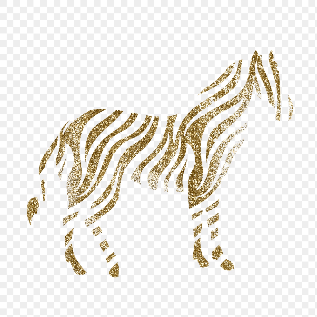 Gold zebra png sticker, glitter | Premium PNG Sticker - rawpixel