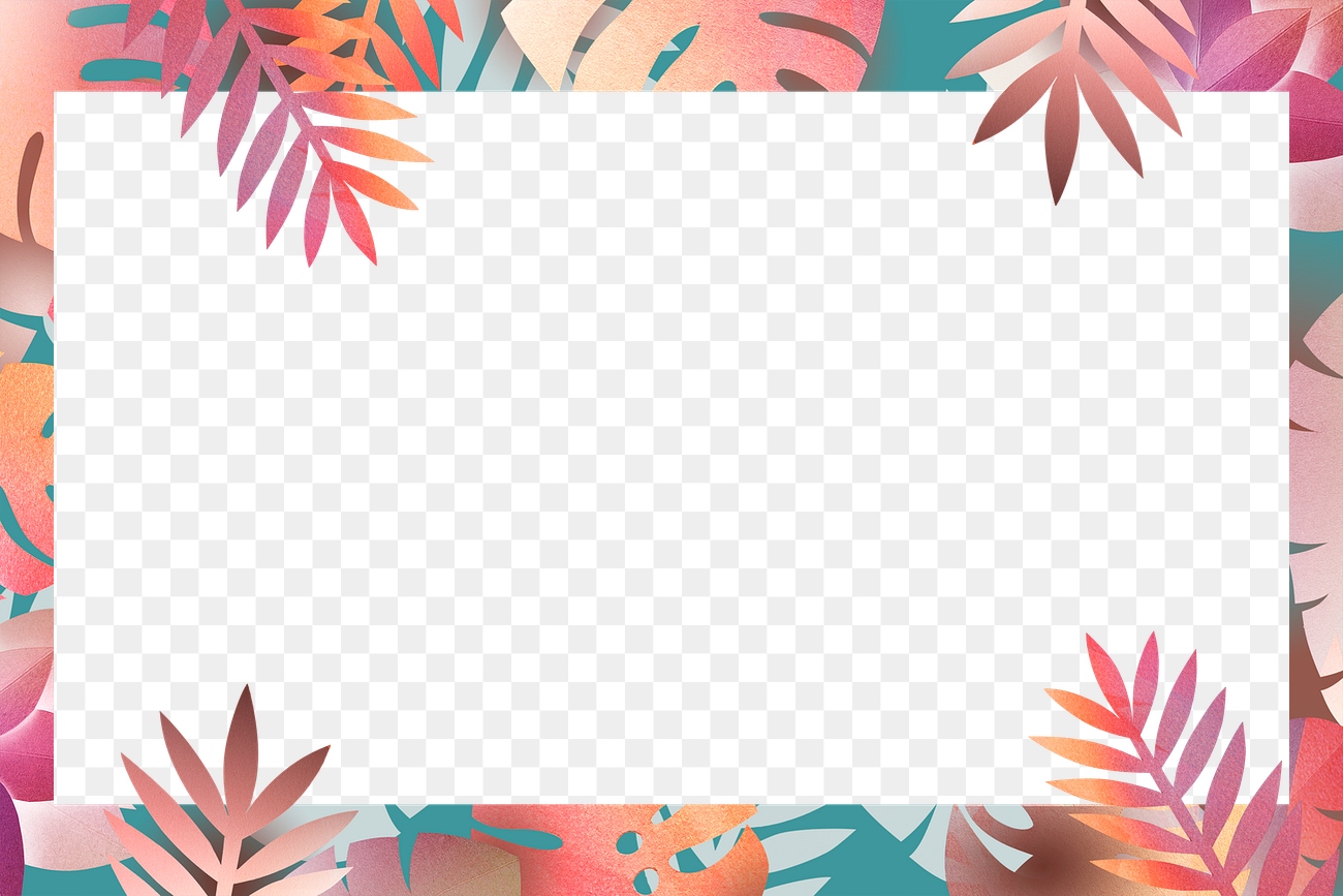Leaf patterned frame design element | Premium PNG - rawpixel