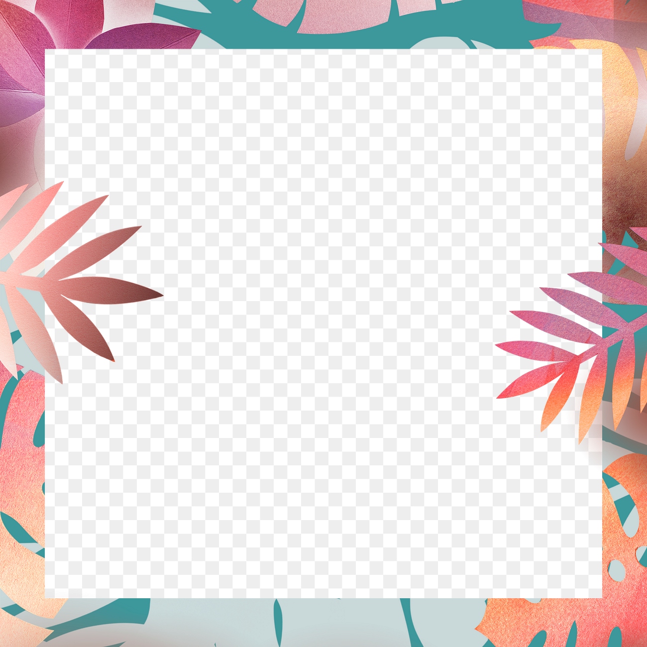 Leaf patterned frame design element | Free PNG - rawpixel