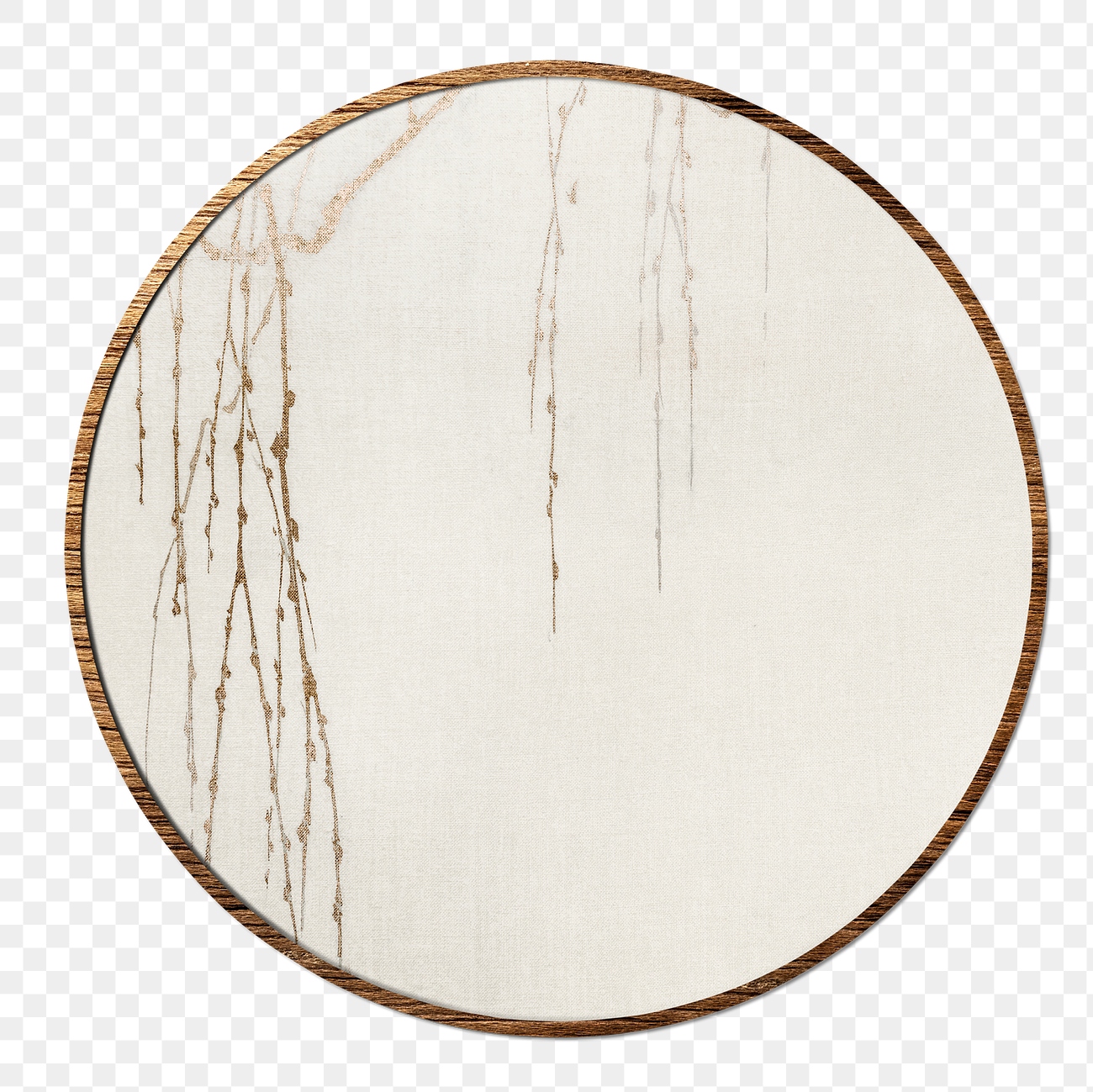 Natural framed round mirror transparent | Premium PNG Sticker - rawpixel