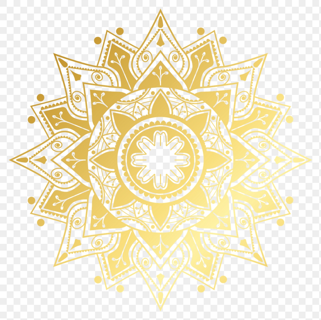 Golden arabesque patterned design element | Premium PNG Sticker - rawpixel