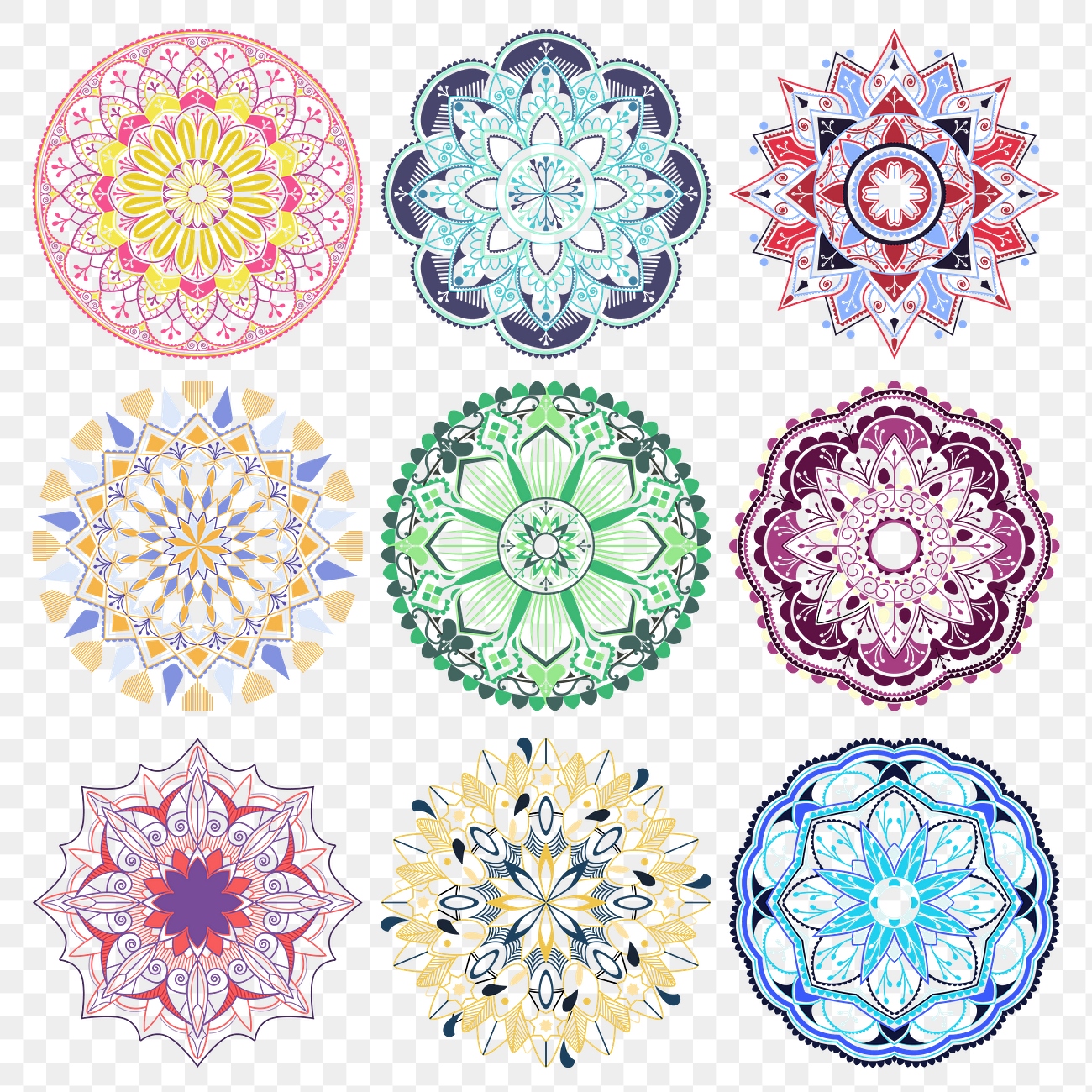 Colorful arabesque patterned design element | Premium PNG - rawpixel