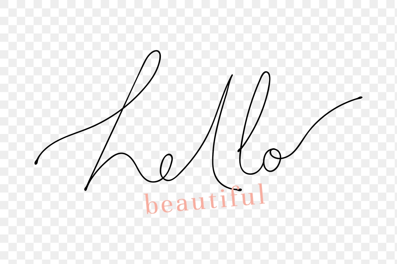 Hello beautiful typography design element | Premium PNG - rawpixel