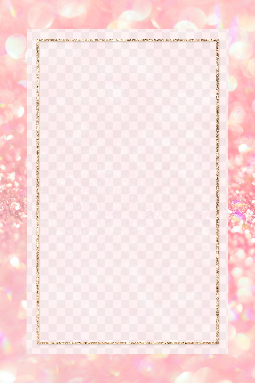 Rectangular frame on pink sequin | Free PNG - rawpixel