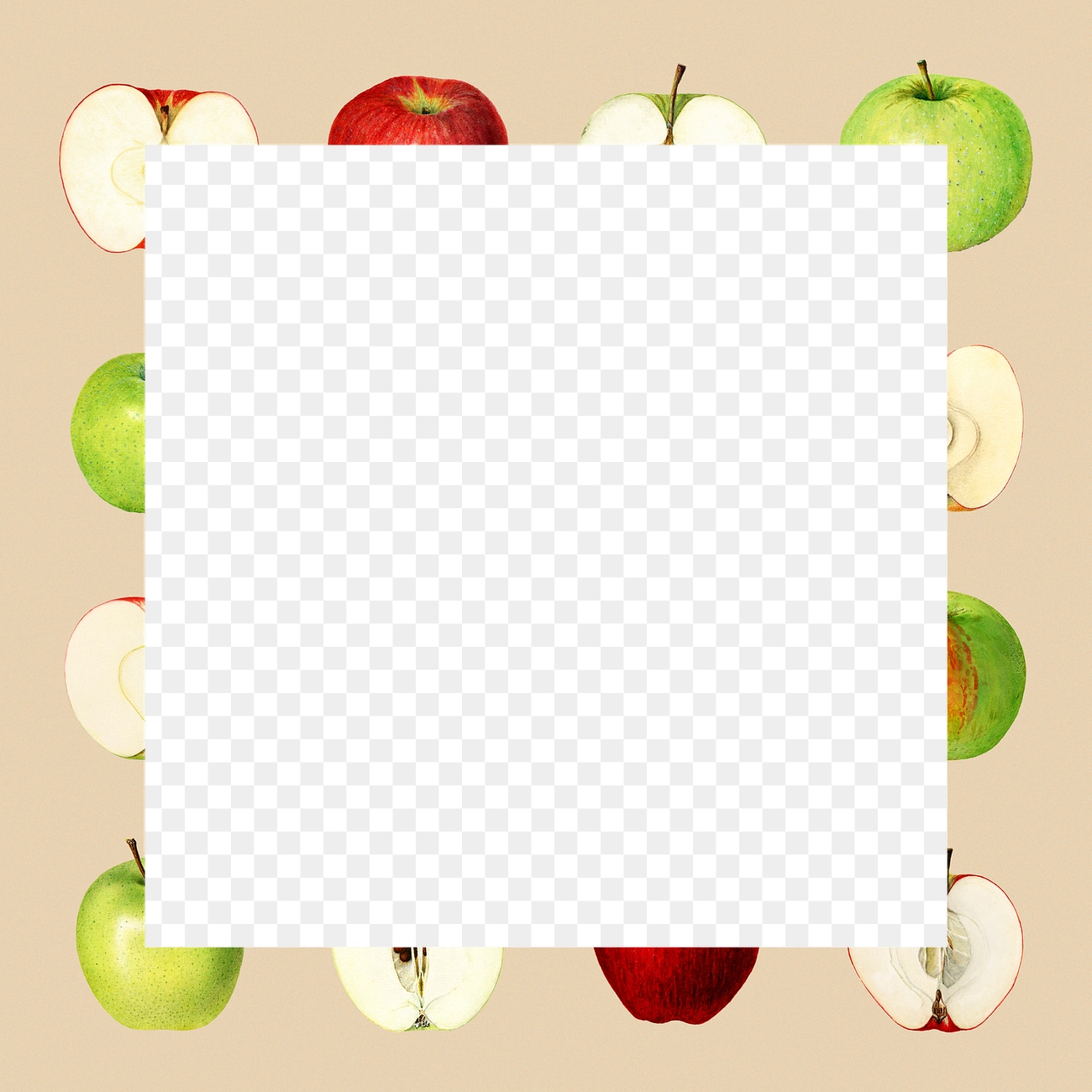 Hand drawn fresh apples frame | Premium PNG - rawpixel