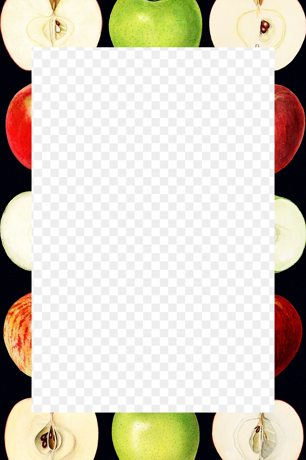 Hand drawn fresh apples frame | Premium PNG - rawpixel
