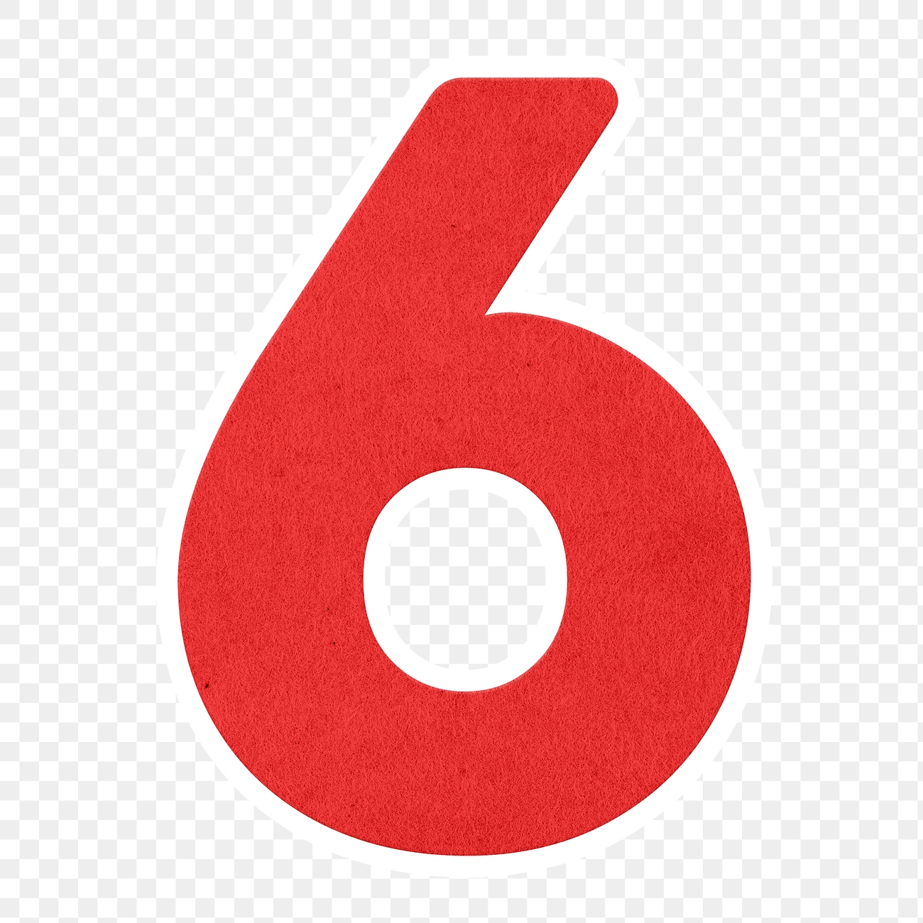 Red number six sticker design | Premium PNG Sticker - rawpixel