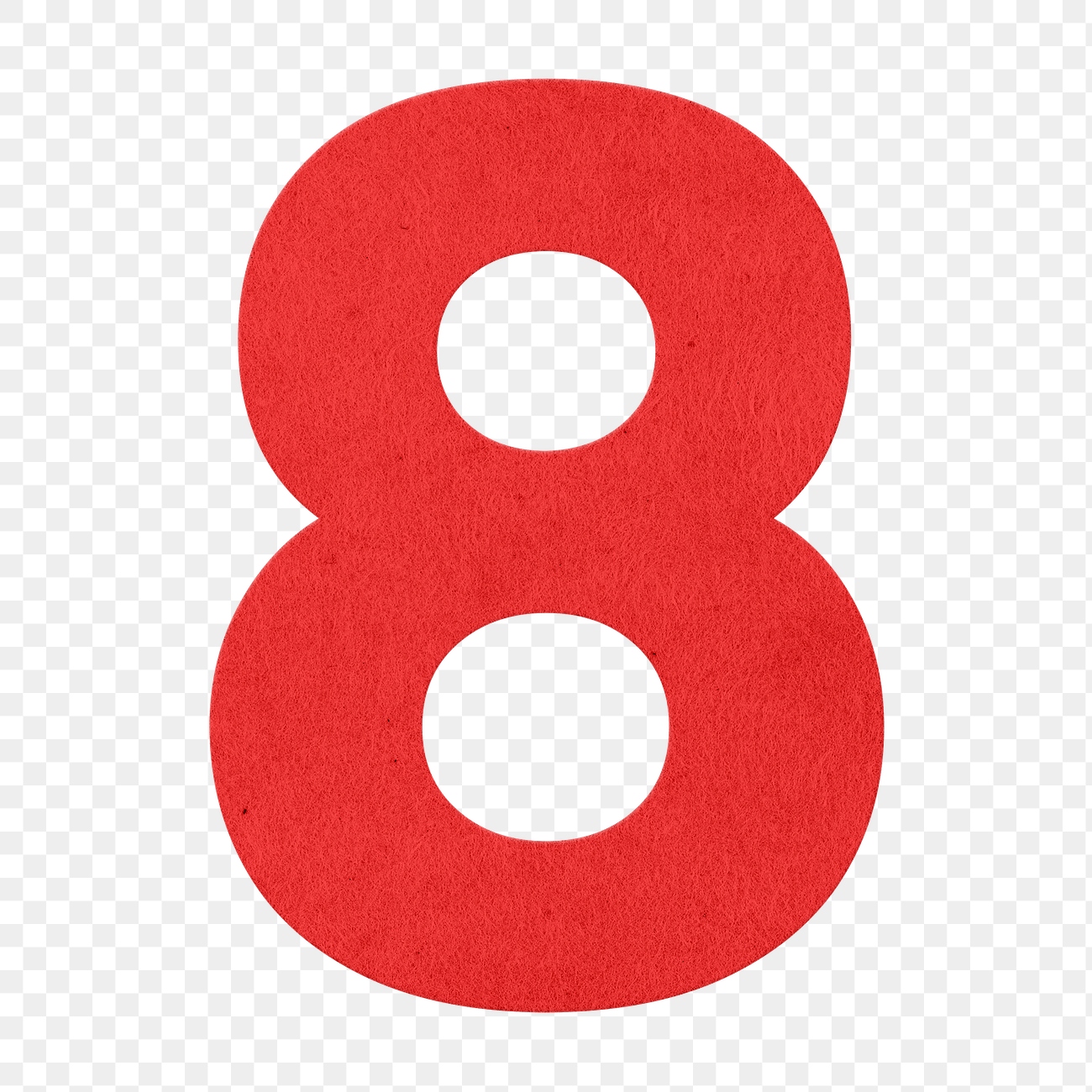 Red number eight design element | Premium PNG Sticker - rawpixel