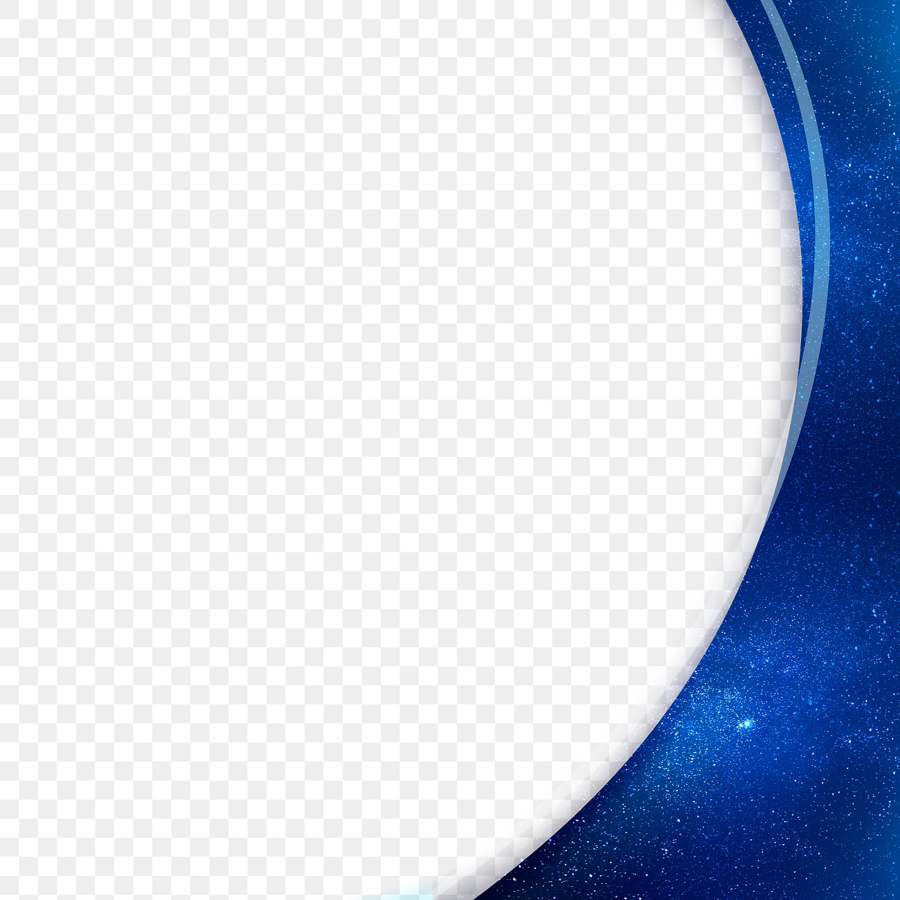 Starry navy blue curve frame | Premium PNG - rawpixel