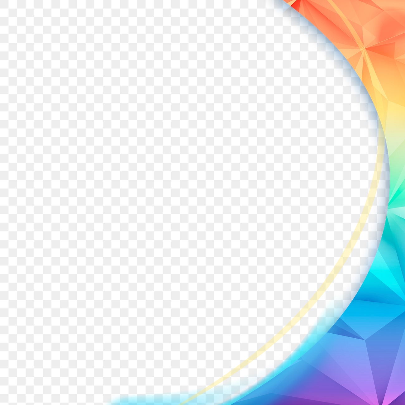 Rainbow crystaled curve frame template | Premium PNG - rawpixel