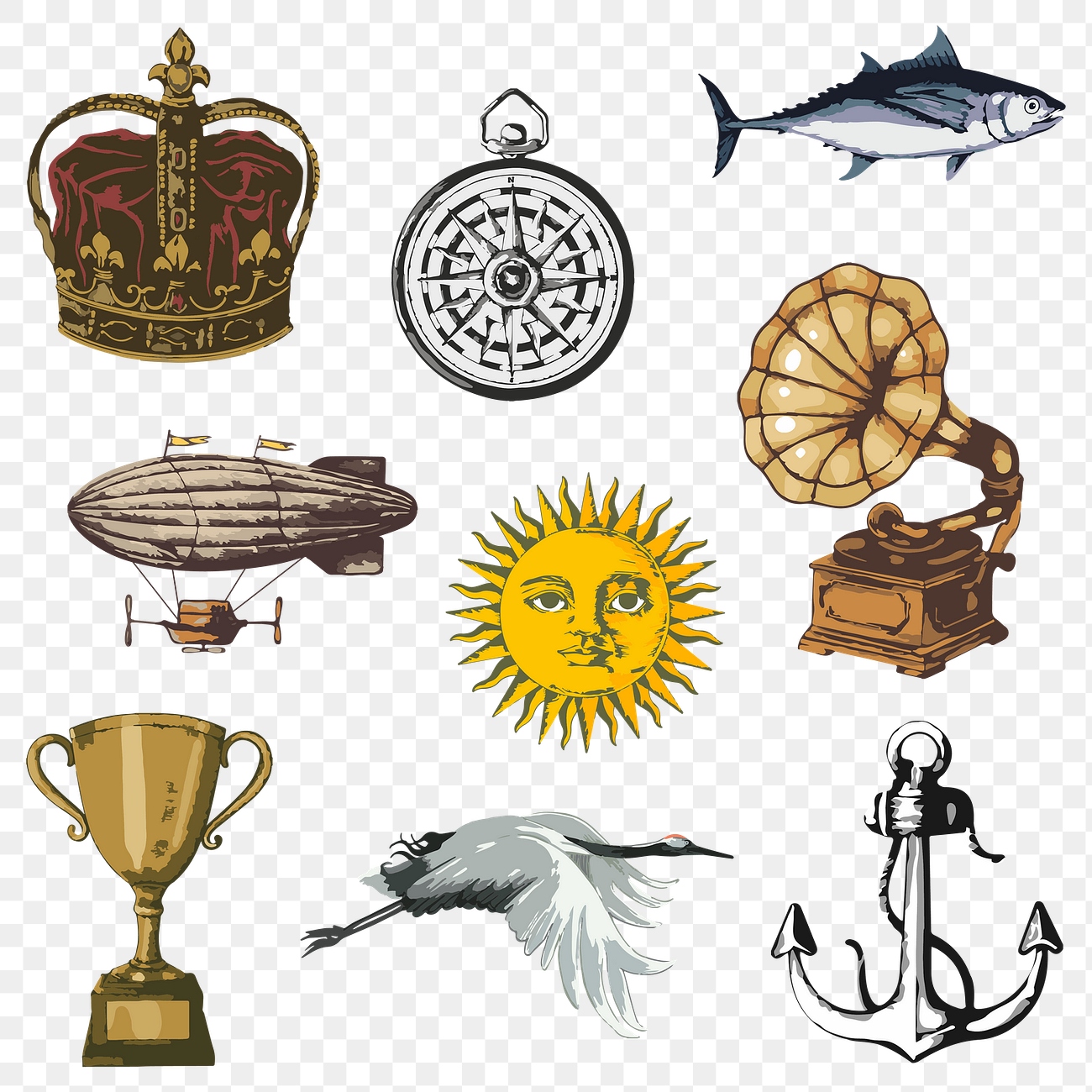 Vectorized object design element set | Premium PNG - rawpixel