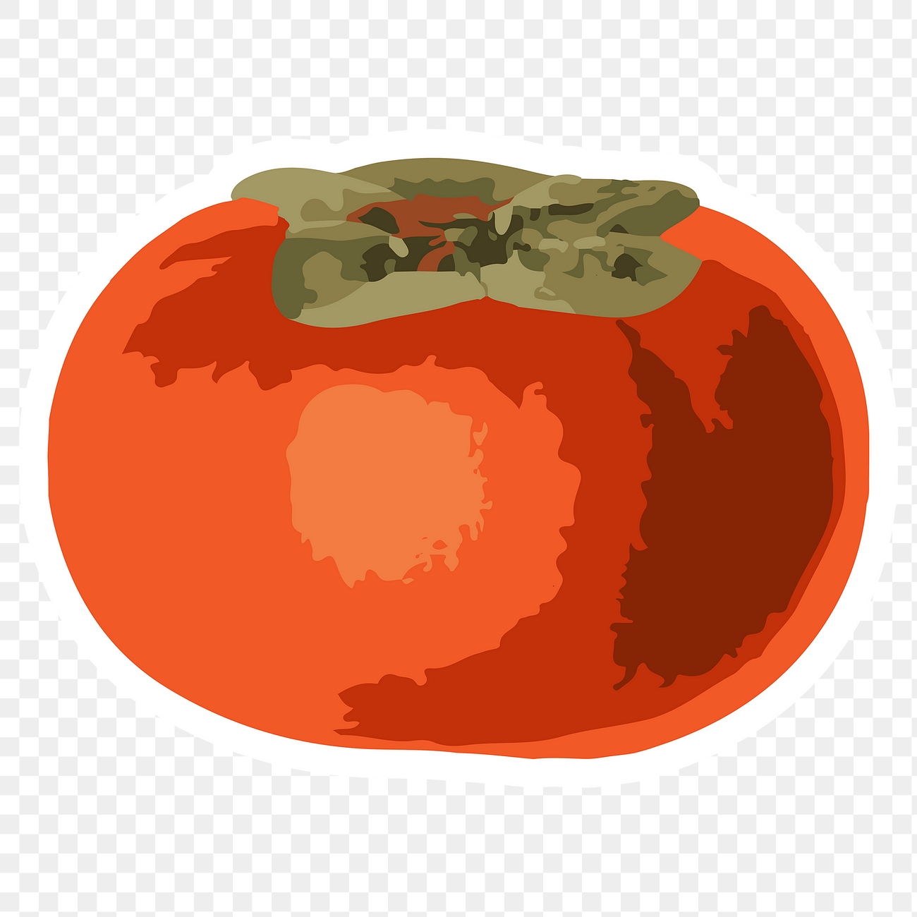 Hand drawn vectorized persimmon sticker | Premium PNG Sticker - rawpixel