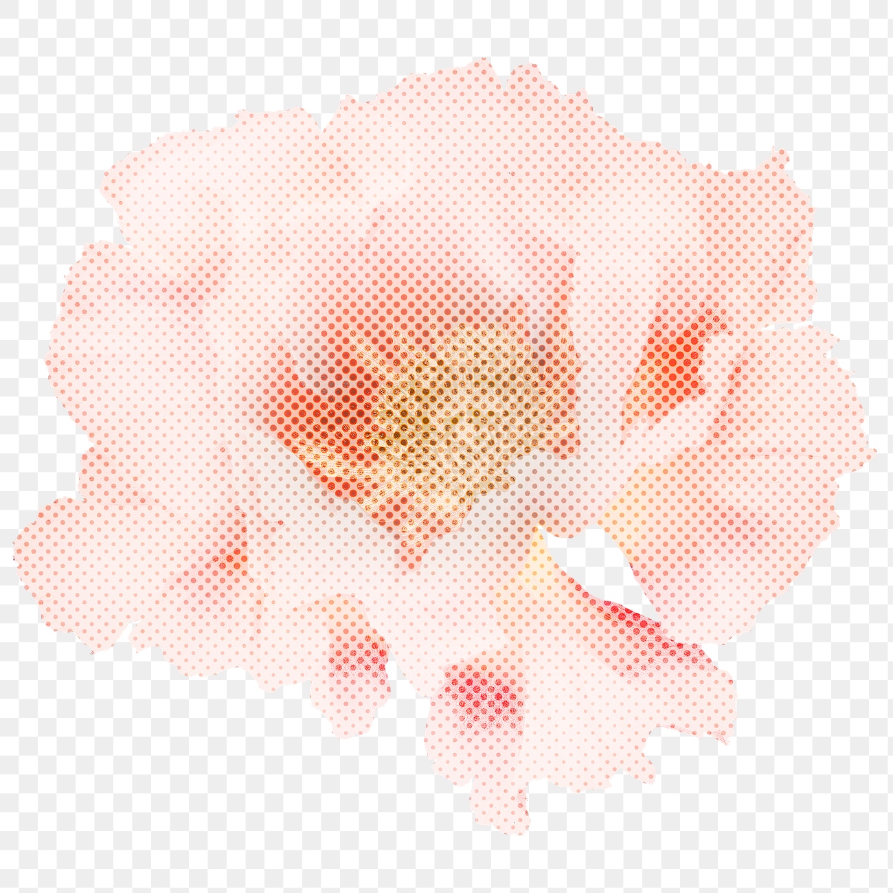 Halftone wild rose flower sticker | Premium PNG Sticker - rawpixel