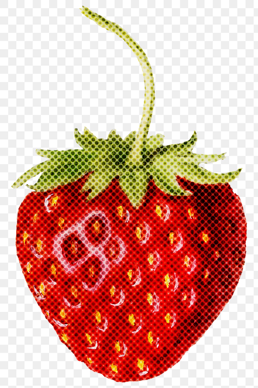 Halftone strawberry sticker design element | Premium PNG Sticker - rawpixel