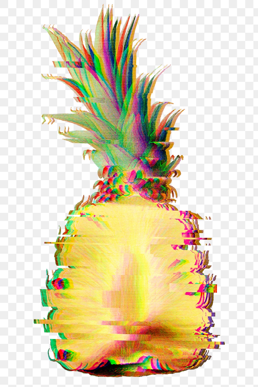 Pineapple glitch effect sticker overlay | Premium PNG Sticker - rawpixel