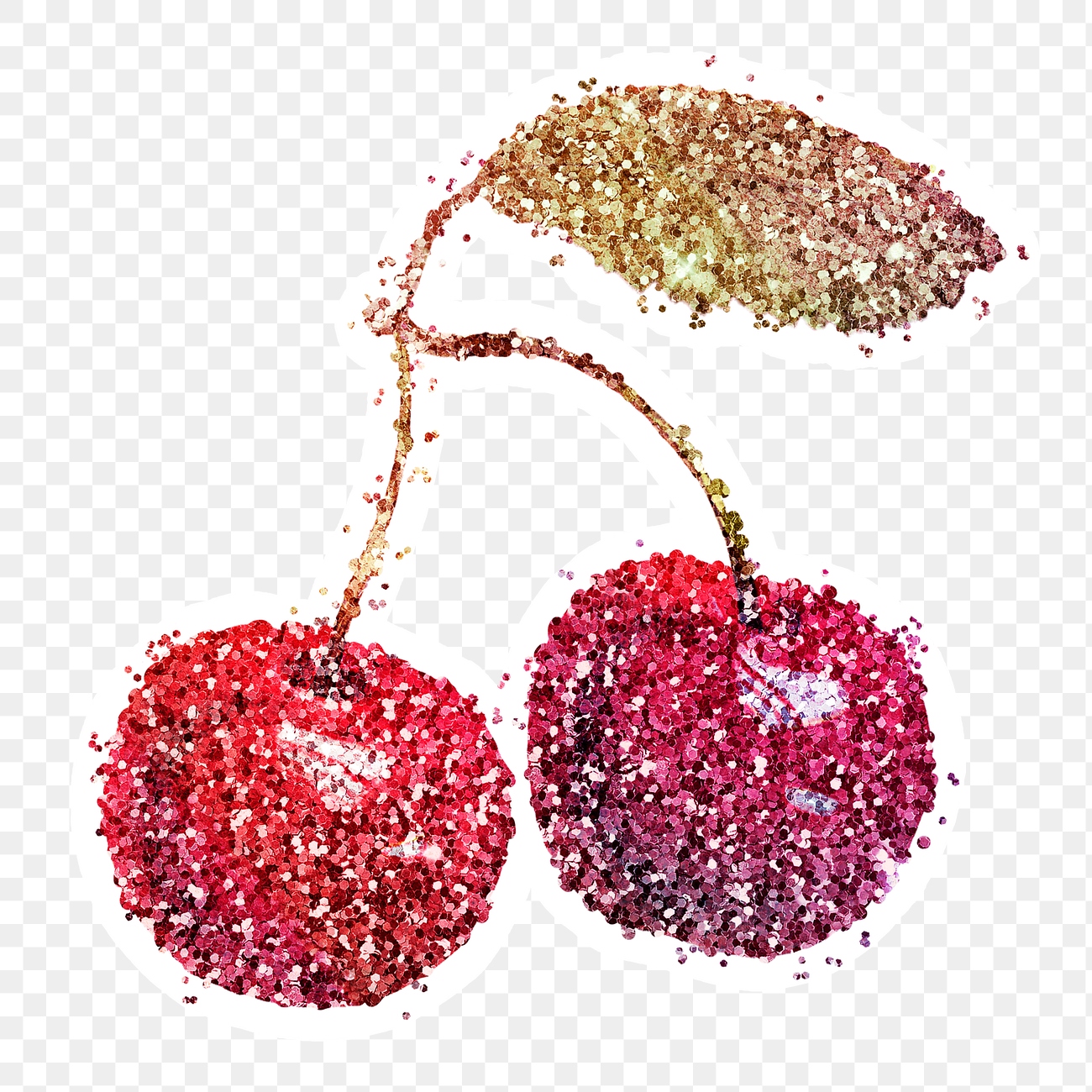 Glitter red cherry fruit sticker | Premium PNG Sticker - rawpixel
