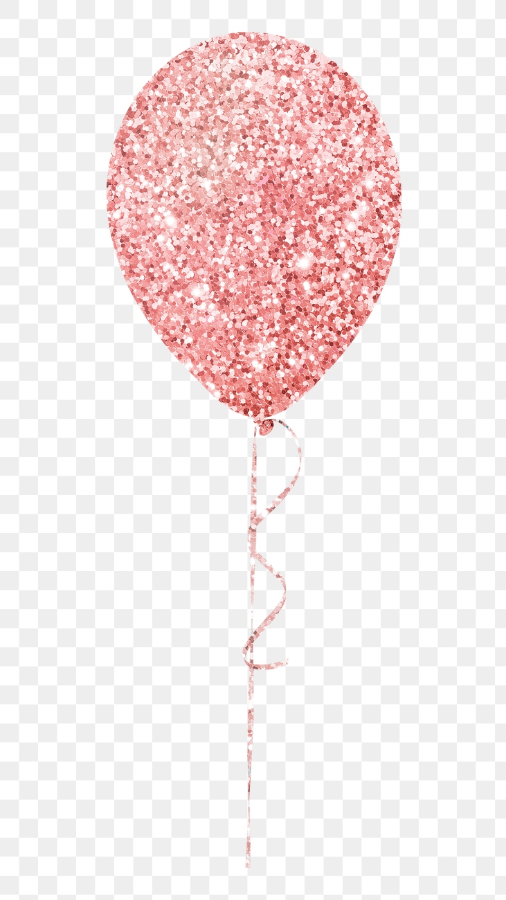 Glittery pink balloon sticker overlay | Premium PNG Sticker - rawpixel