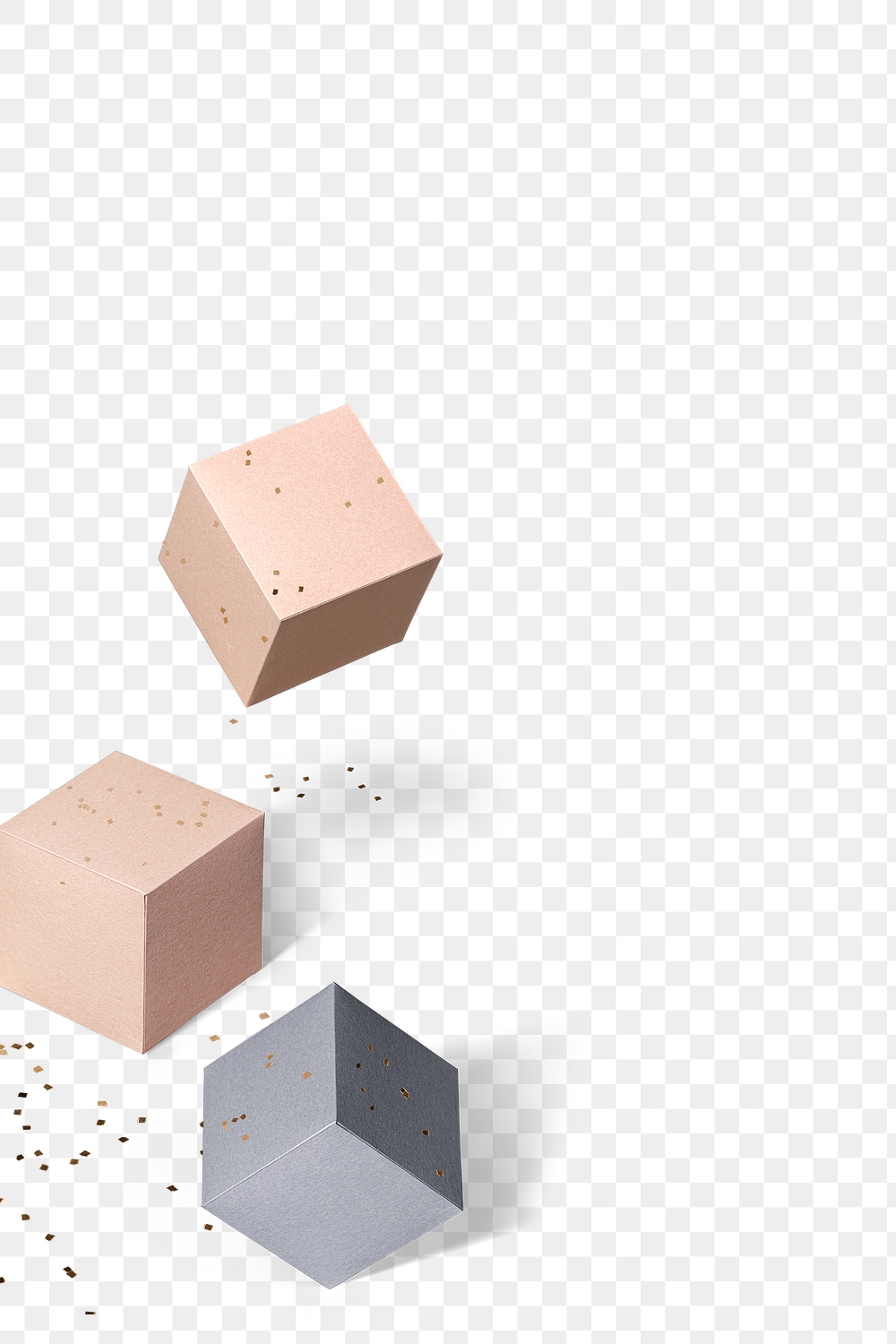 3D pink paper craft cubic | Free PNG - rawpixel