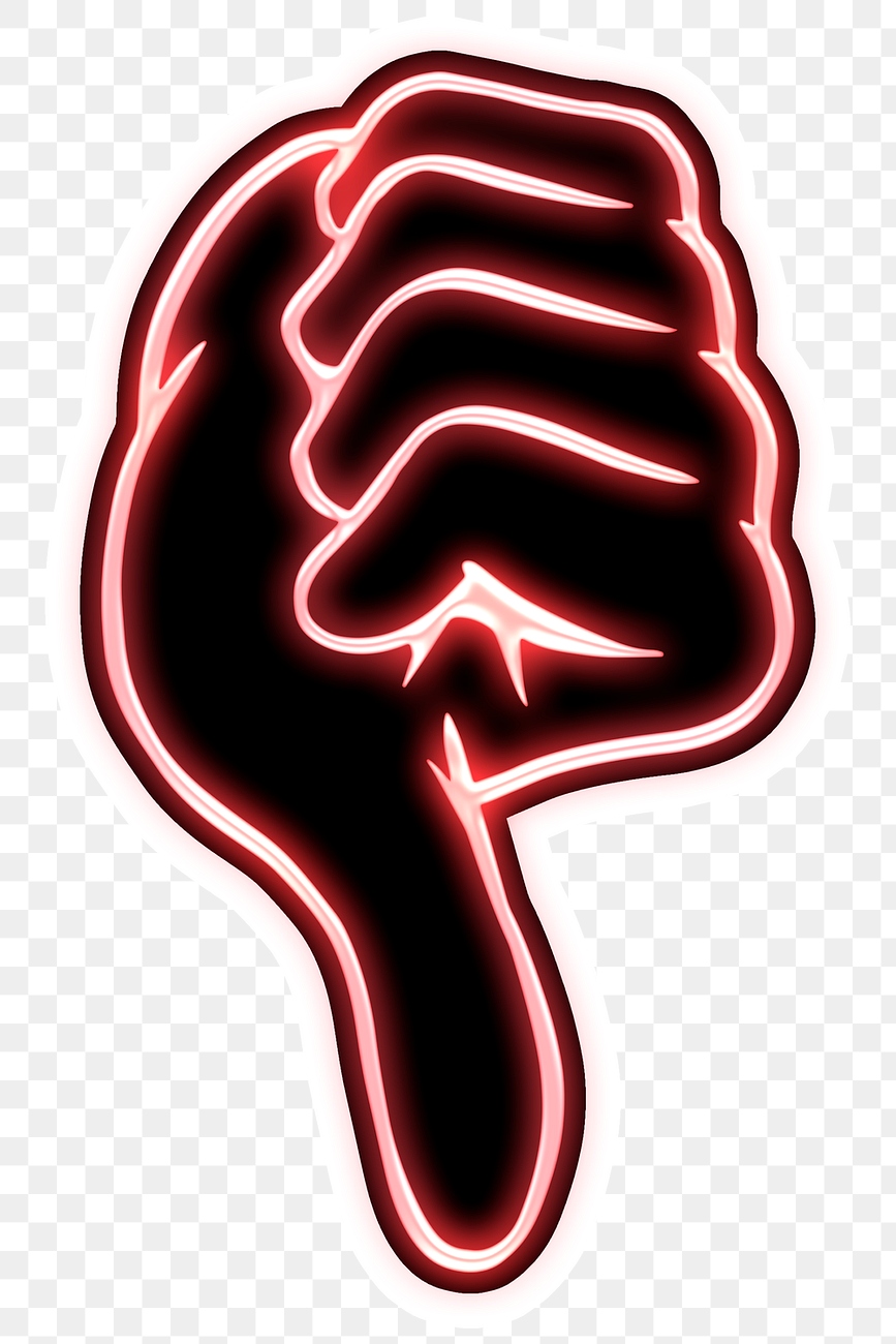 Neon pink hand thump sticker | Premium PNG Sticker - rawpixel