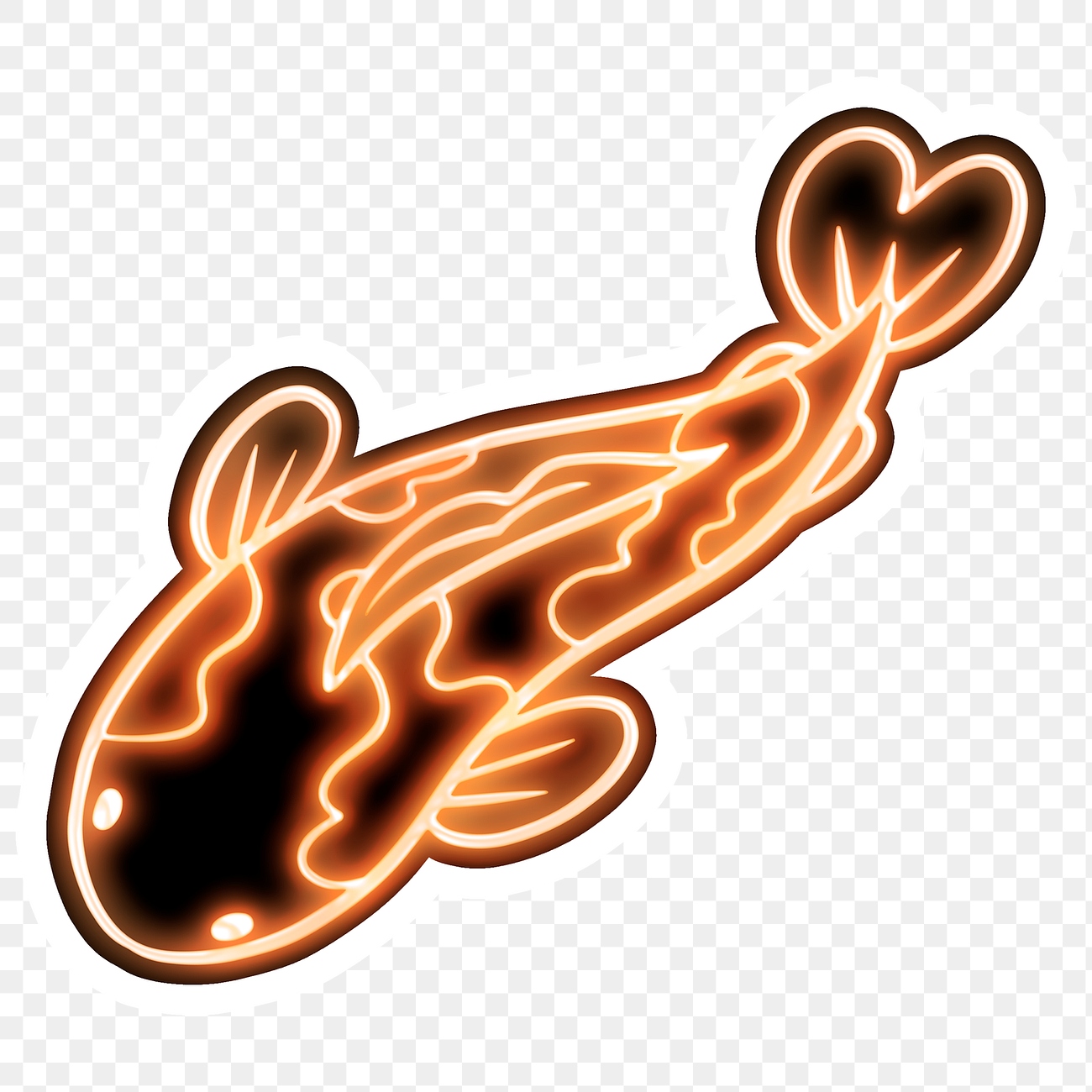 Neon Koi carp fish sticker | Premium PNG Sticker - rawpixel