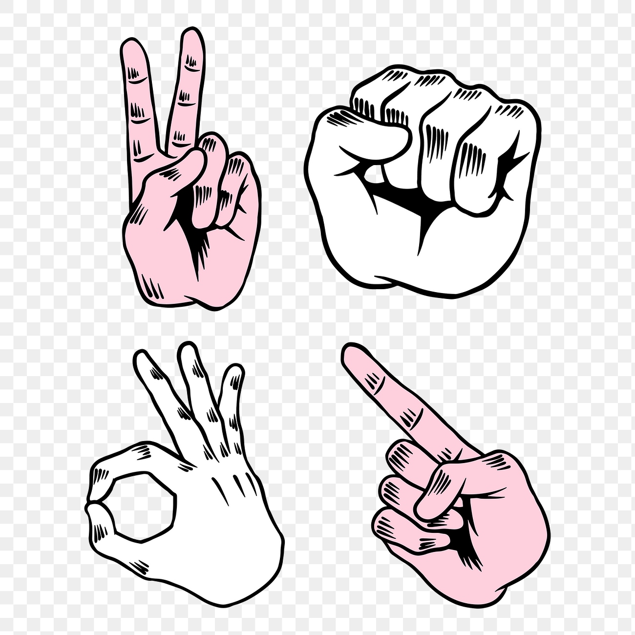 Cool pop art hand sign | Premium PNG - rawpixel