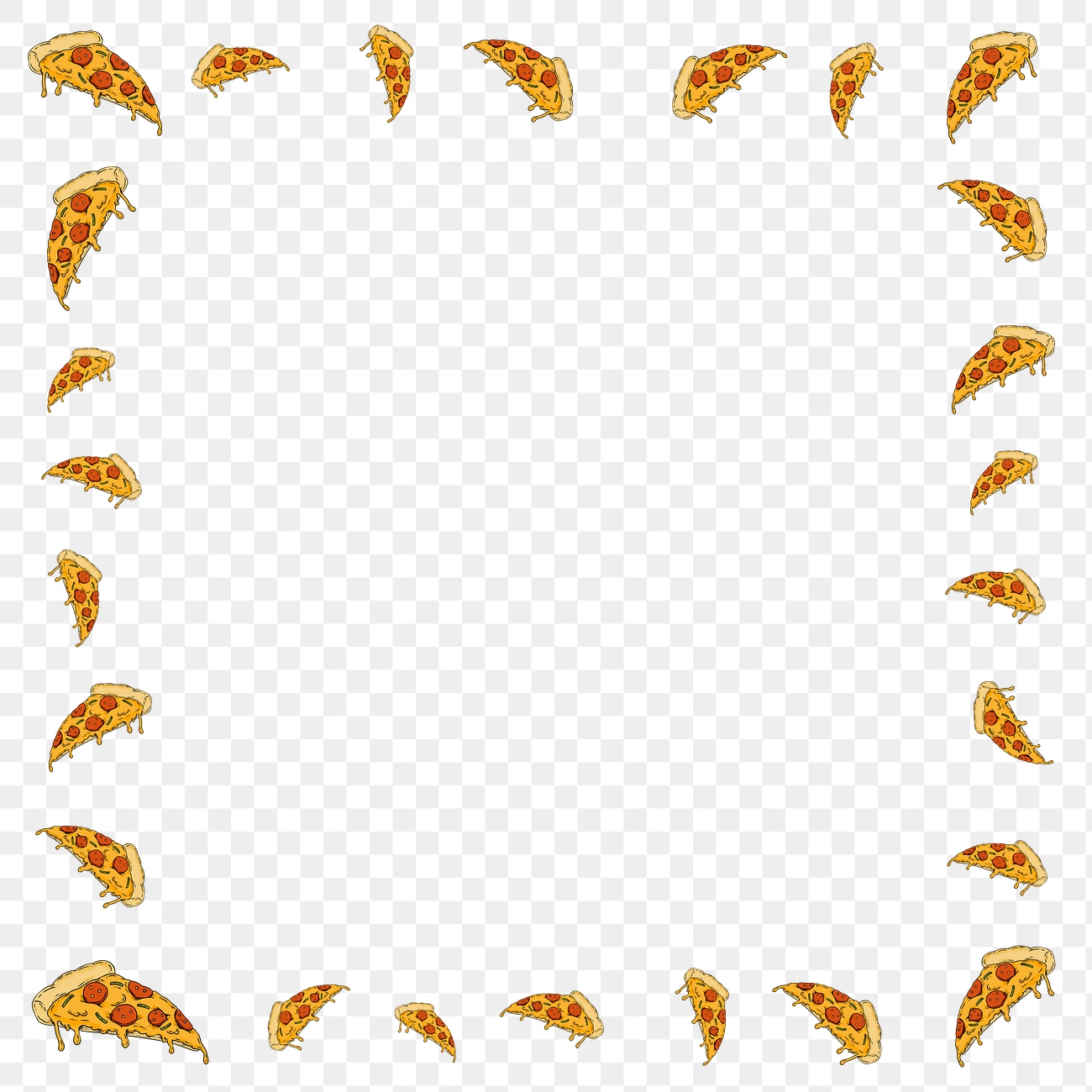 Square pepperoni pizza frame background | Free PNG - rawpixel