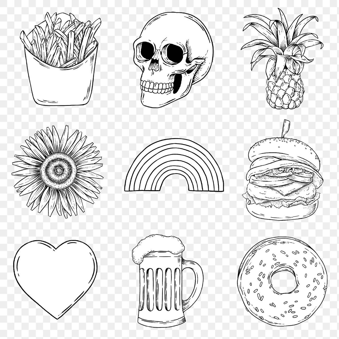 Drawing sticker set design element | Premium PNG - rawpixel