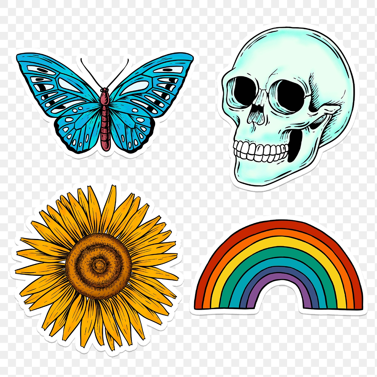 Colorful sticker set design element | Premium PNG - rawpixel