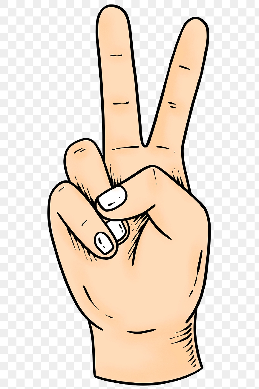 Victory hand sign drawing design | Premium PNG Sticker - rawpixel
