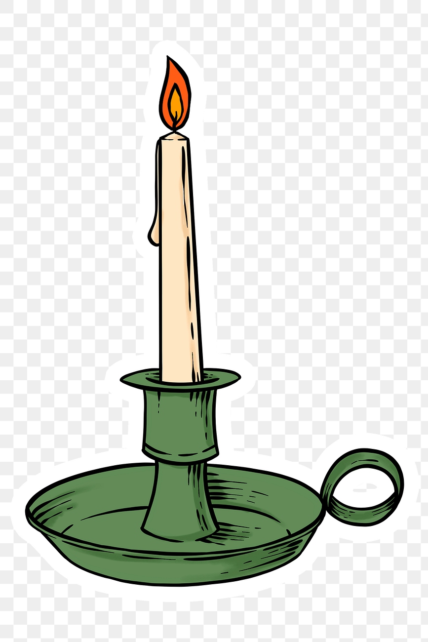 Candle green classic retro holder | Premium PNG Sticker - rawpixel