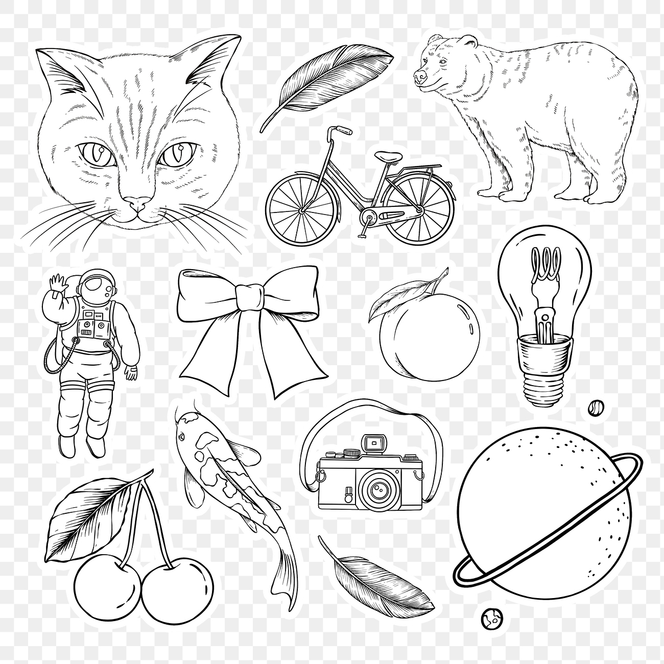 Mix stickers set design element | Premium PNG - rawpixel