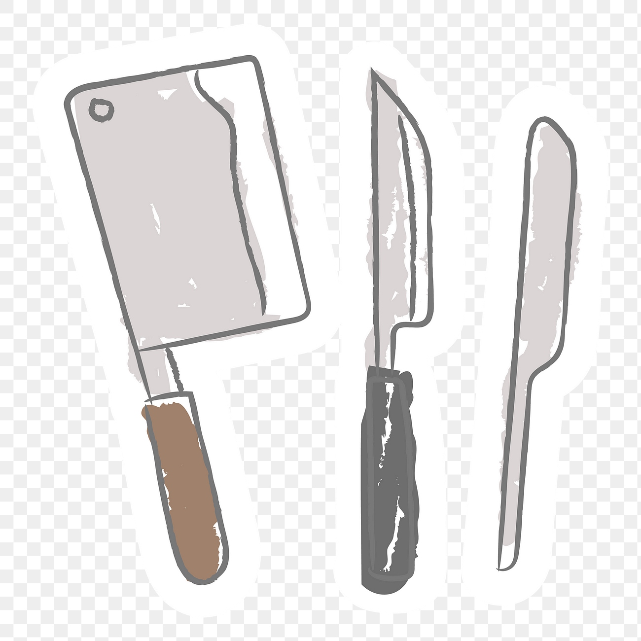 Set knives sticker design element | Premium PNG Sticker - rawpixel