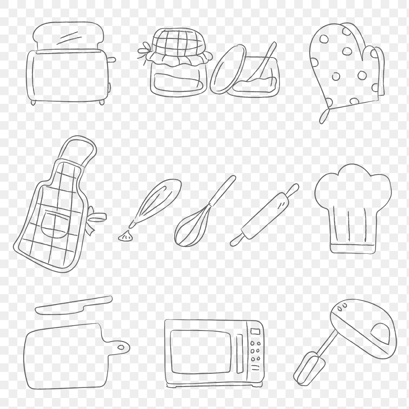 Cute kitchen stickers for journaling | Free PNG - rawpixel