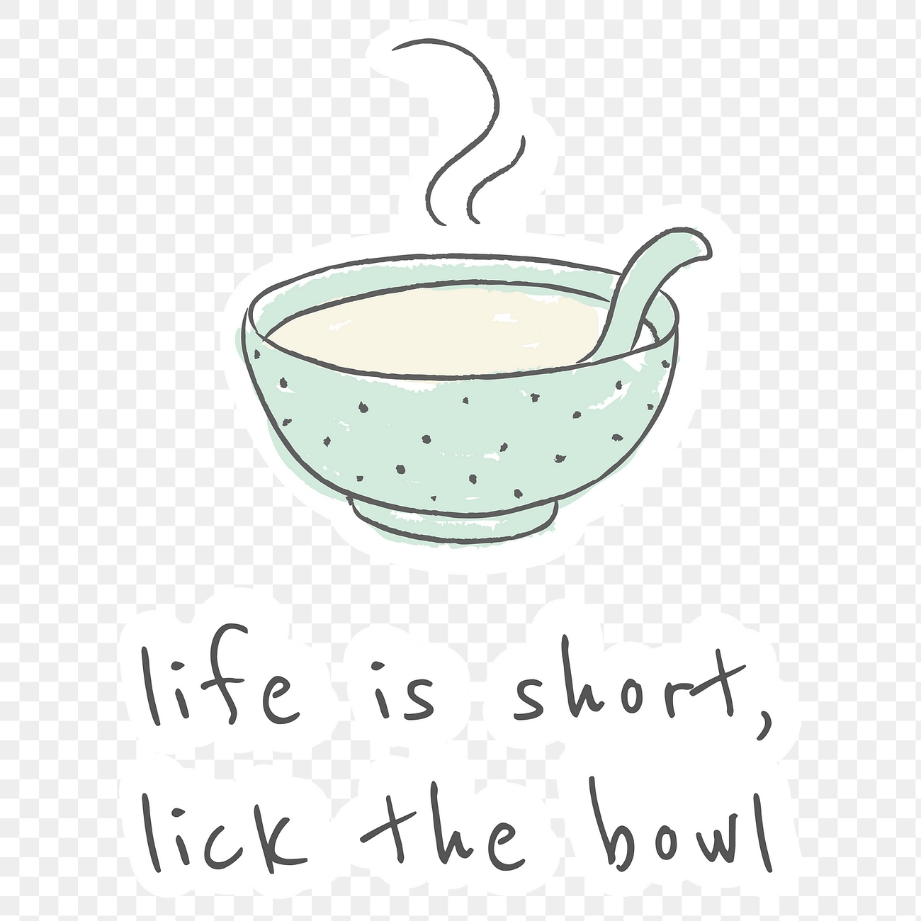 Doodle soup bowl sticker design | Premium PNG Sticker - rawpixel