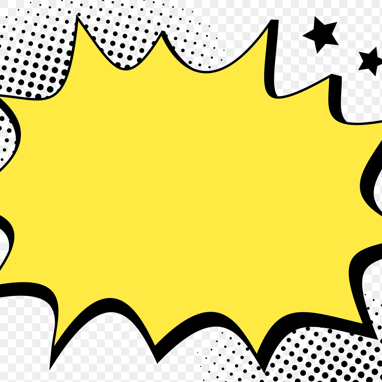 Yellow cartoon effect speech bubble | Premium PNG - rawpixel