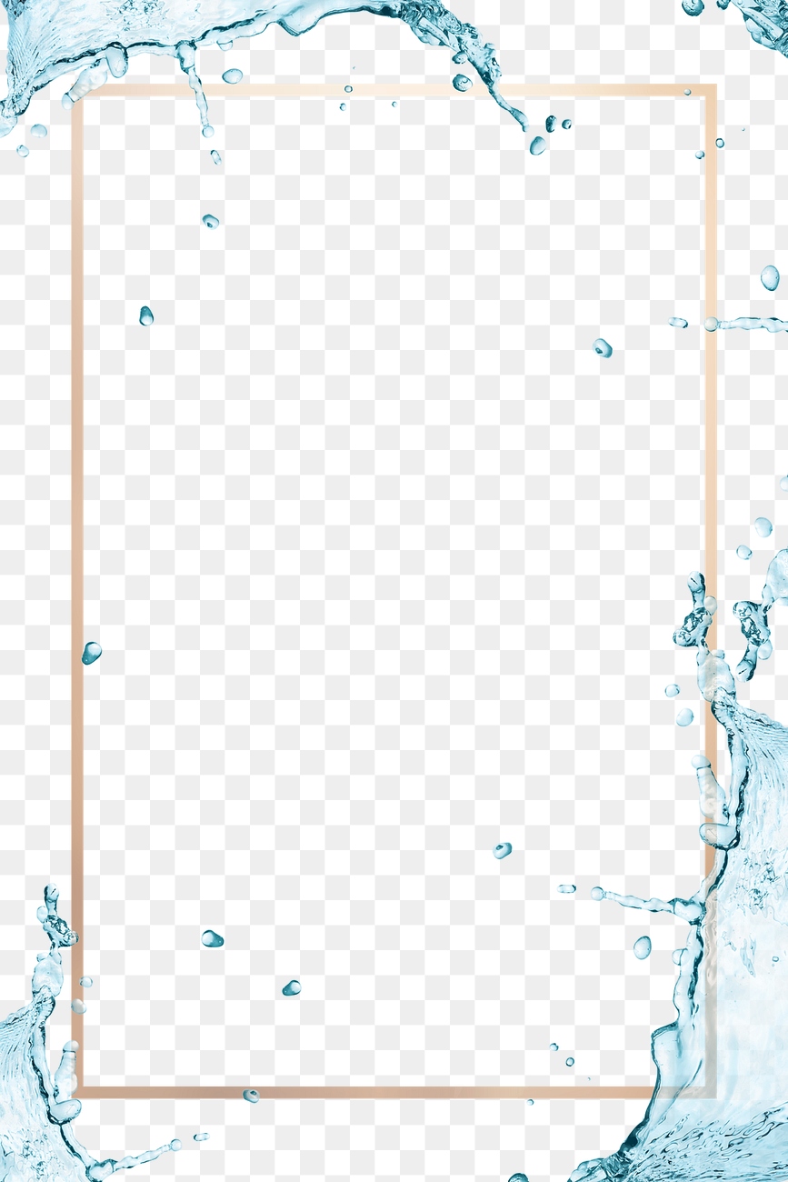 Water splashing golden frame design | Premium PNG - rawpixel