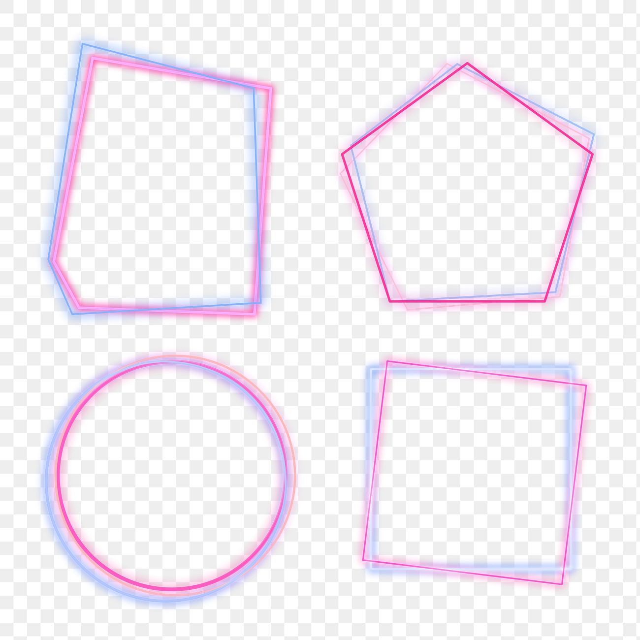Neon geometric frame design element | Premium PNG - rawpixel