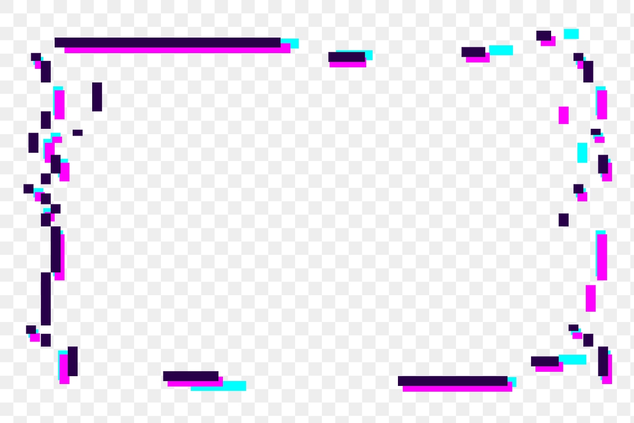Neon glitched frame design element | Premium PNG - rawpixel