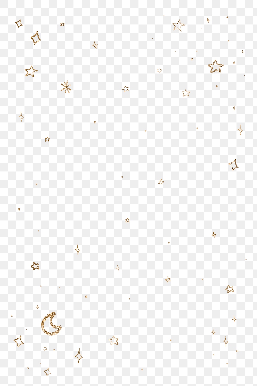 Shimmering gold stars and moon | Free PNG - rawpixel
