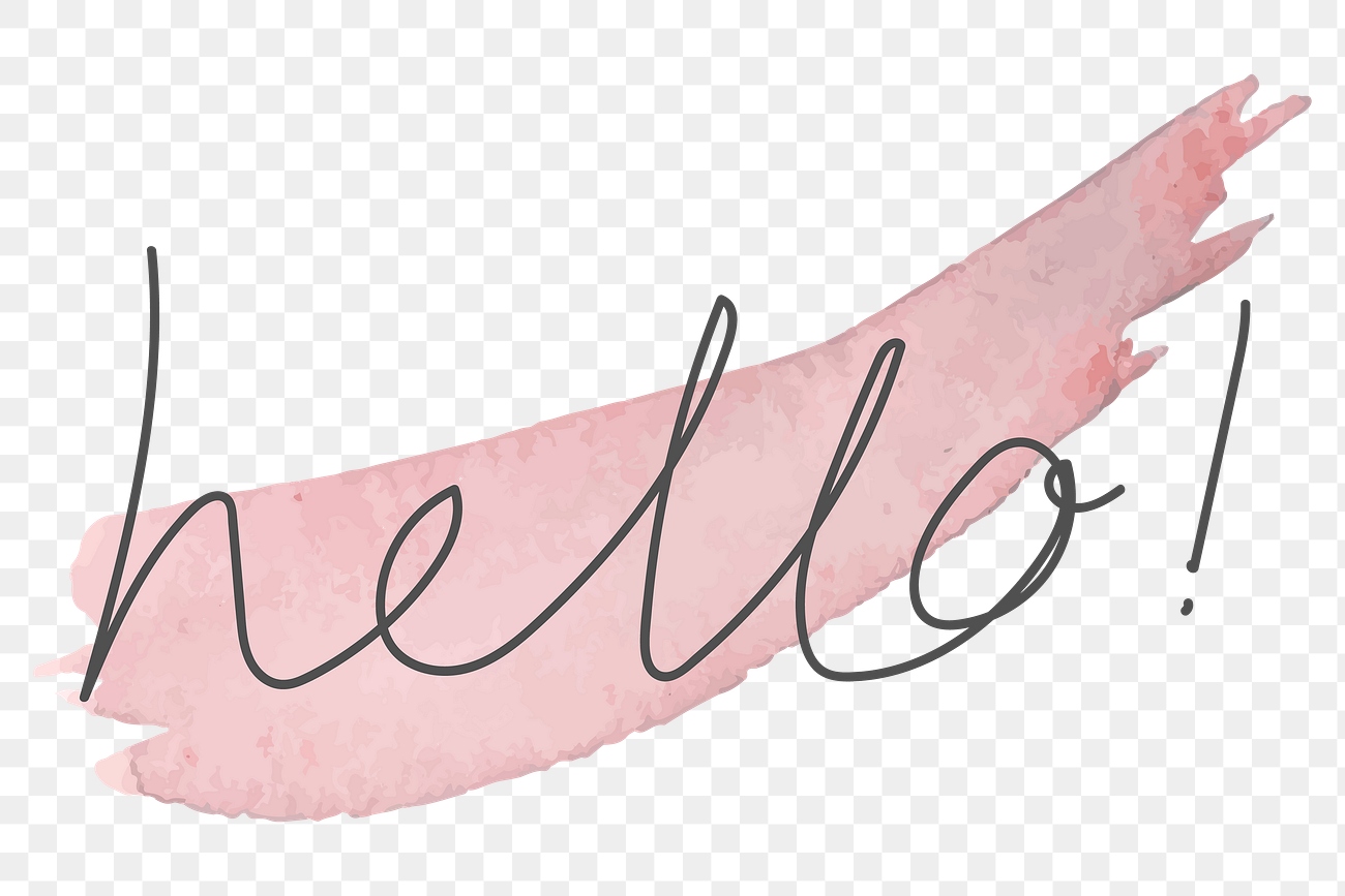 Hello typography pink brush stroke | Premium PNG Sticker - rawpixel
