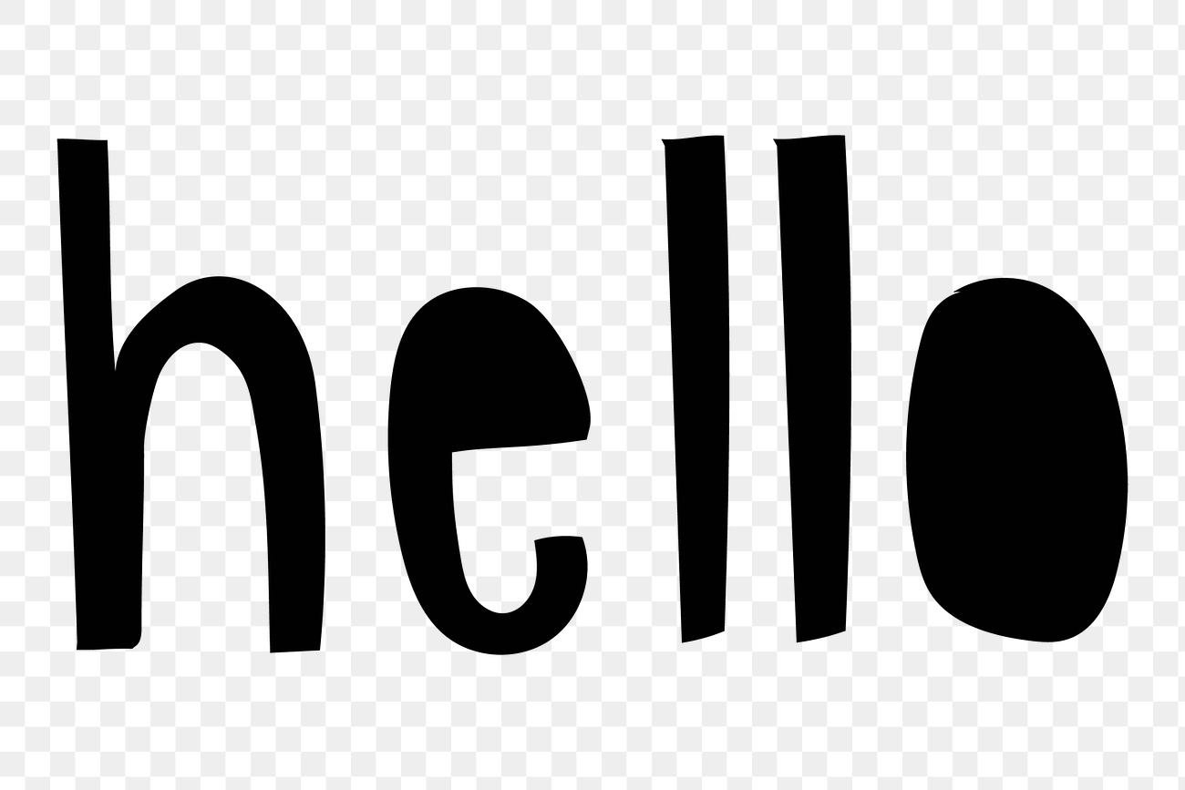 Black hello greetings typography design | Free PNG Sticker - rawpixel