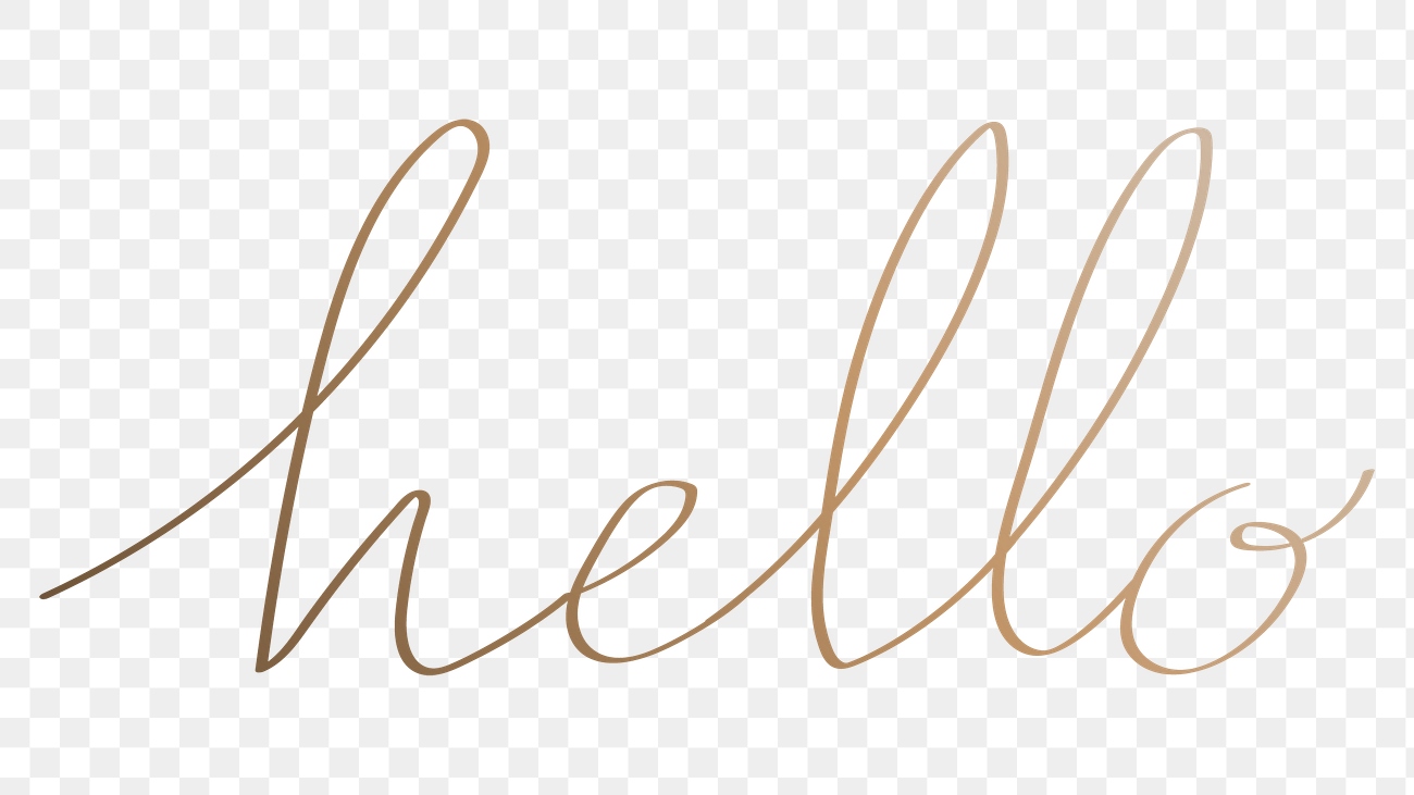 Golden hello cursive typography design | Free PNG Sticker - rawpixel