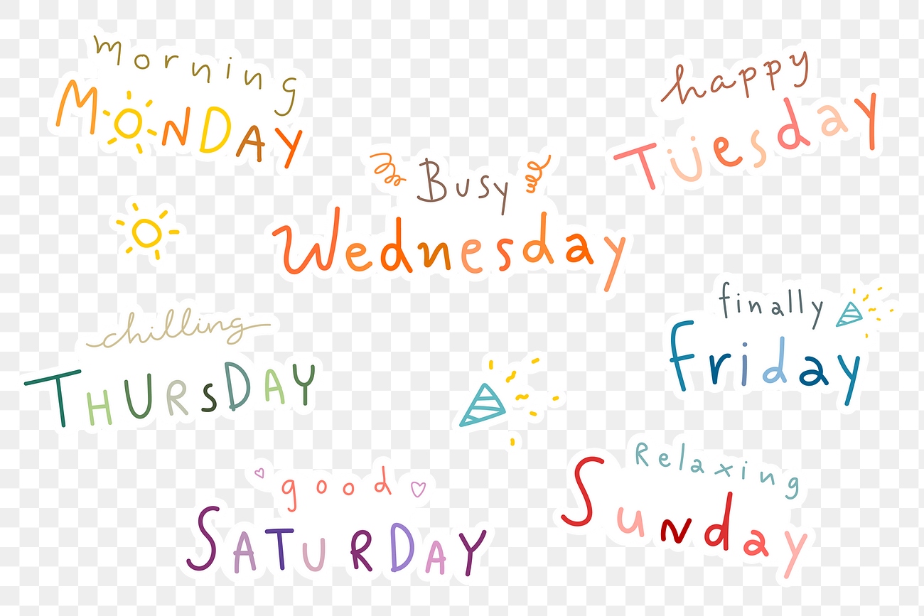 Weekday typography sticker design element | Premium PNG - rawpixel