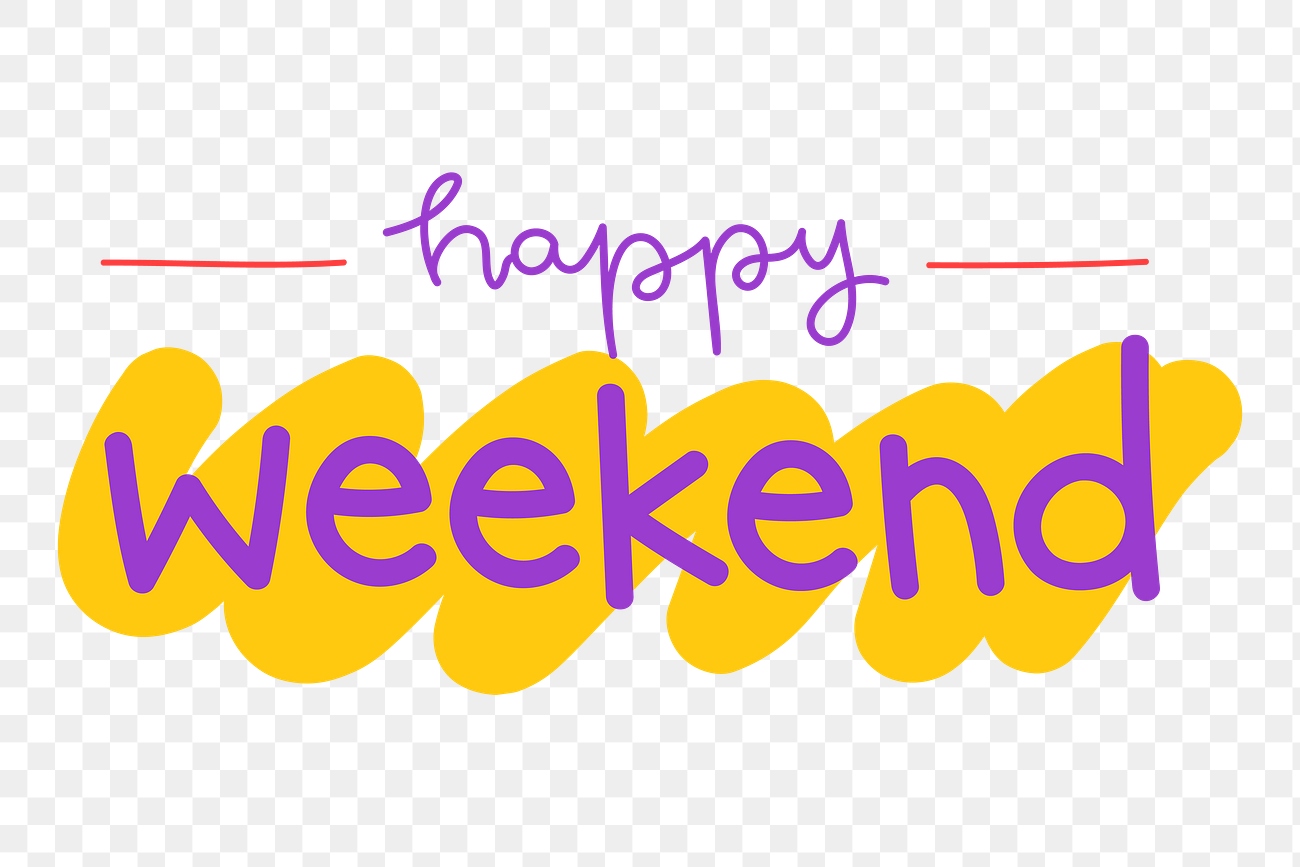 Purple happy weekend word design | Premium PNG Sticker - rawpixel