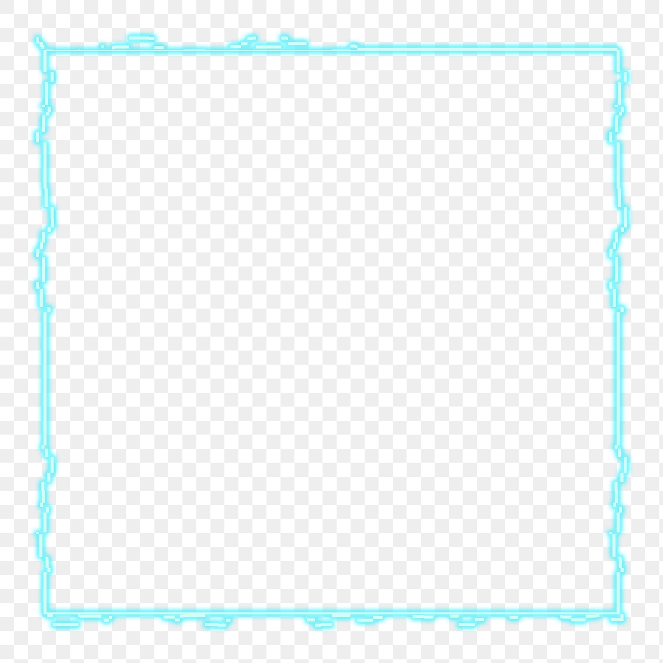 Blue square frame png glitch | Free PNG - rawpixel