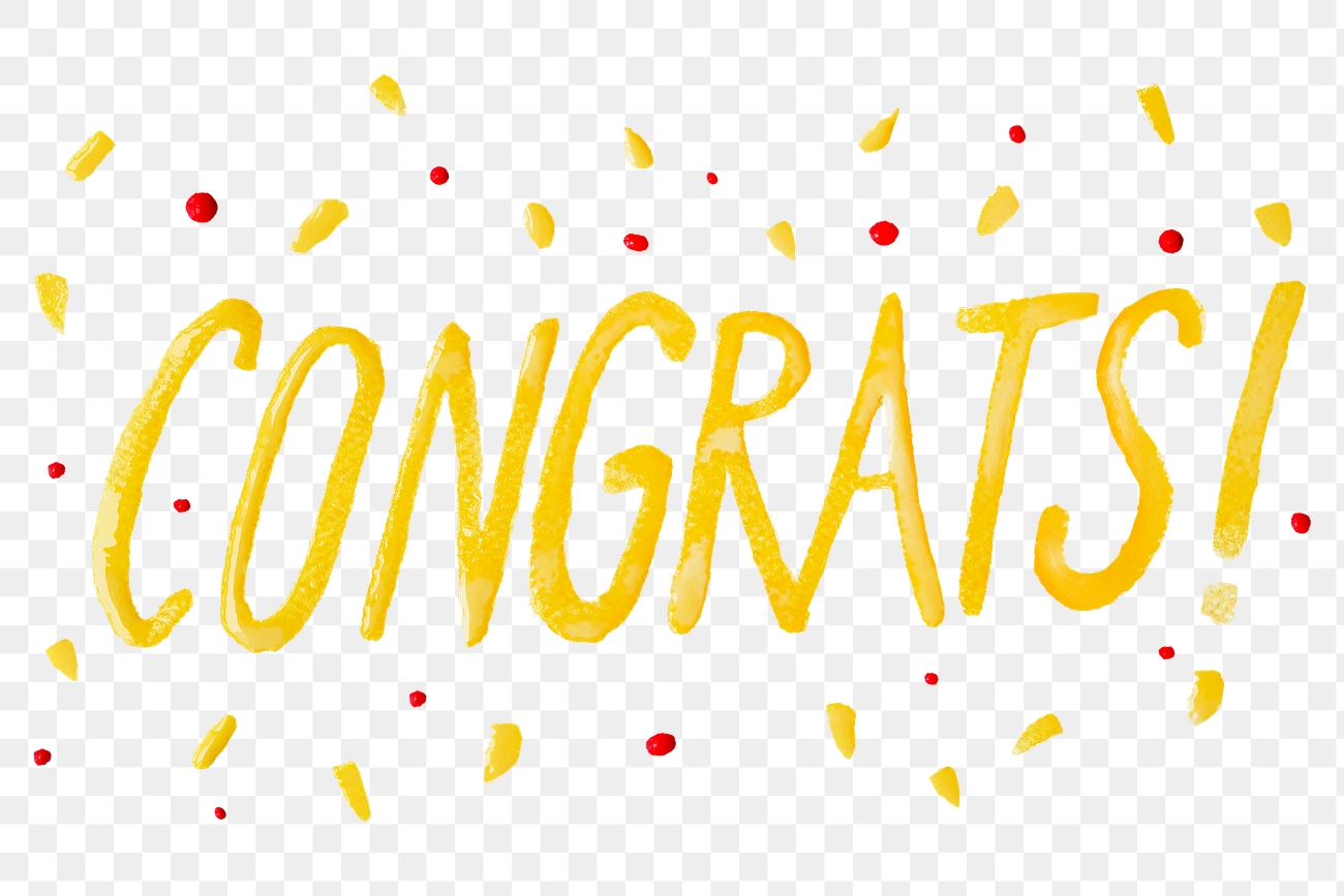 Yellow Congrats! typography design element | Premium PNG - rawpixel